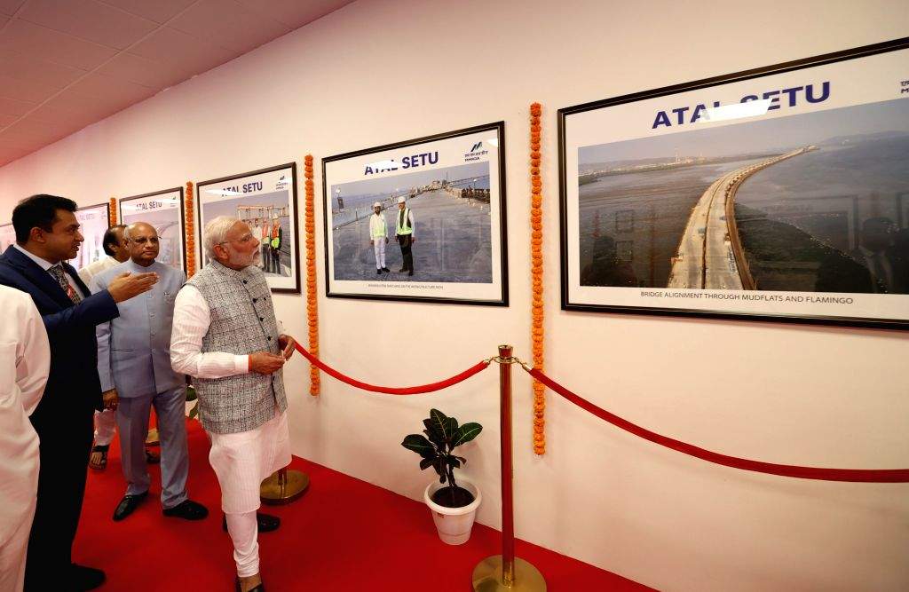 Prime Minister Narendra Modi visits an exhibition during the ...