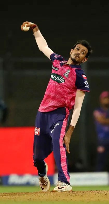 Mumbai : RR's Yuzvendra Chahal in action during the match between RR and MI