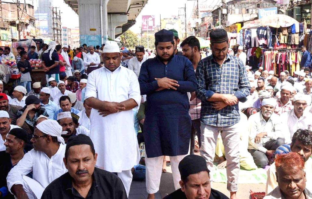 Muslim devotees offer first Friday namaz during the holy month of Ramadan
