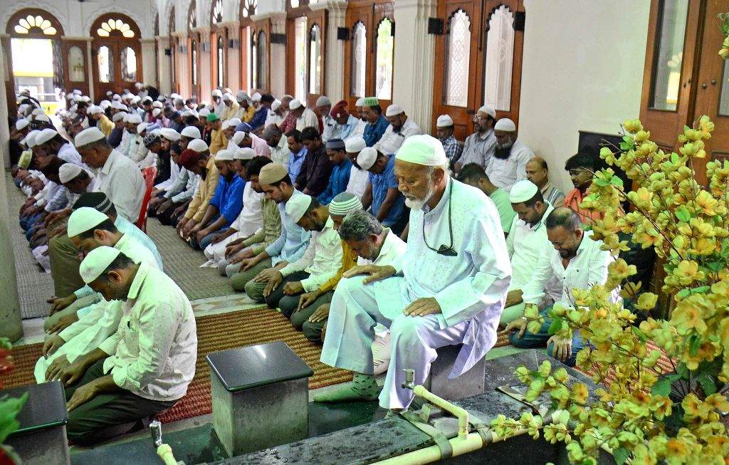 Muslim devotees offer first Friday namaz during the holy month of Ramadan