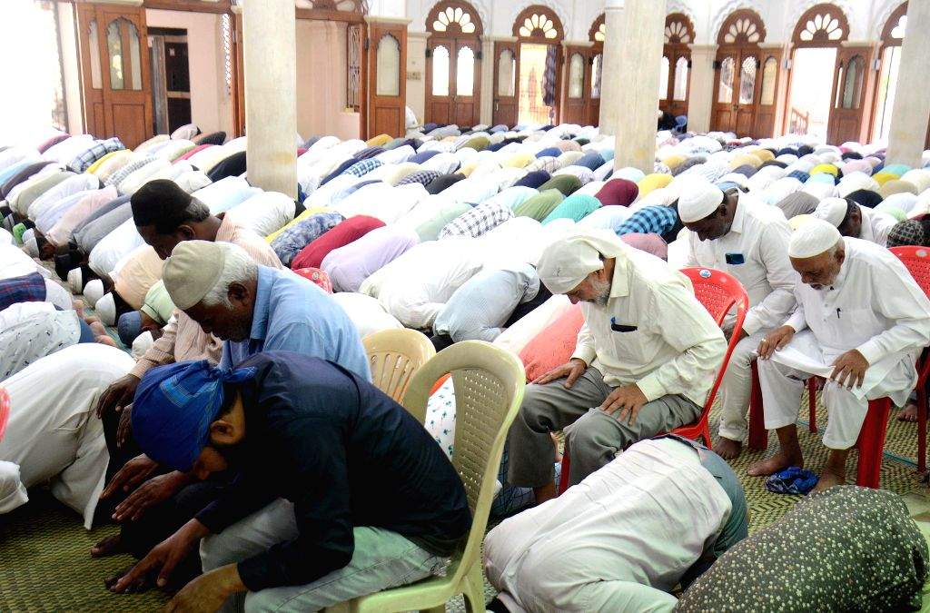 Muslim devotees offer first Friday namaz during the holy month of Ramadan