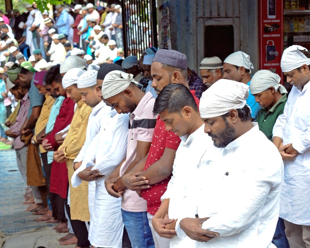 Kolkata: Muslim devotees offer prayers at Tipu Sultan Masjid during the ...