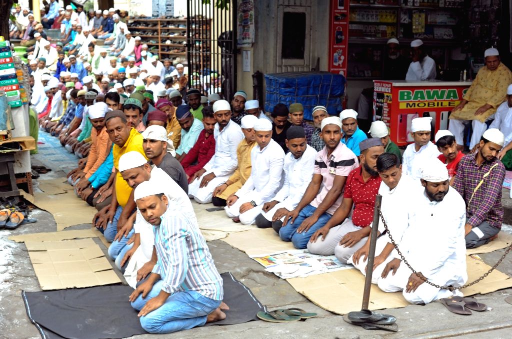 Kolkata: Muslim devotees offer prayers at Tipu Sultan Masjid during the ...