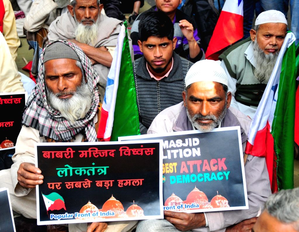 25th anniversary of Babri Masjid demolition - protest