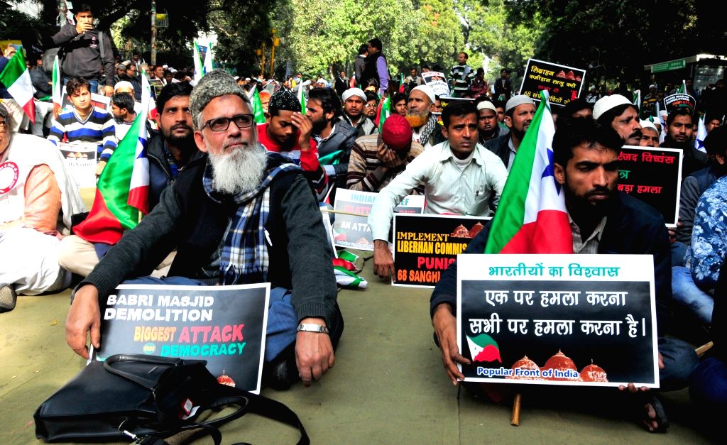 25th anniversary of Babri Masjid demolition - protest