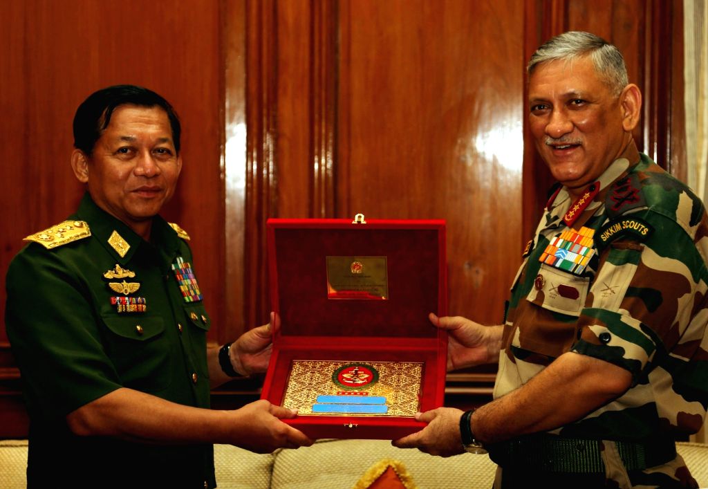 Myanmar's Snr-Gen Min Aung Hlaing meets Army Chief Bipin Rawat