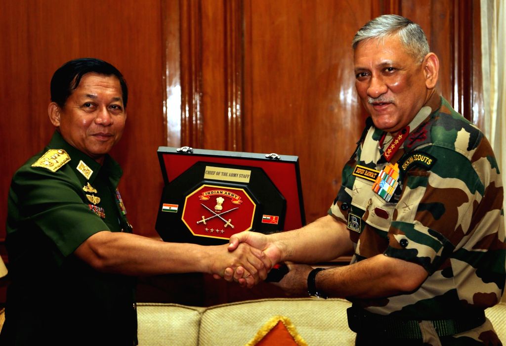 Myanmar's Snr-Gen Min Aung Hlaing meets Army Chief Bipin Rawat