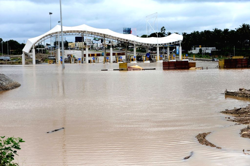 Mysuru : The Mysore Road Highway Toll Gate and offices has been flooded ...