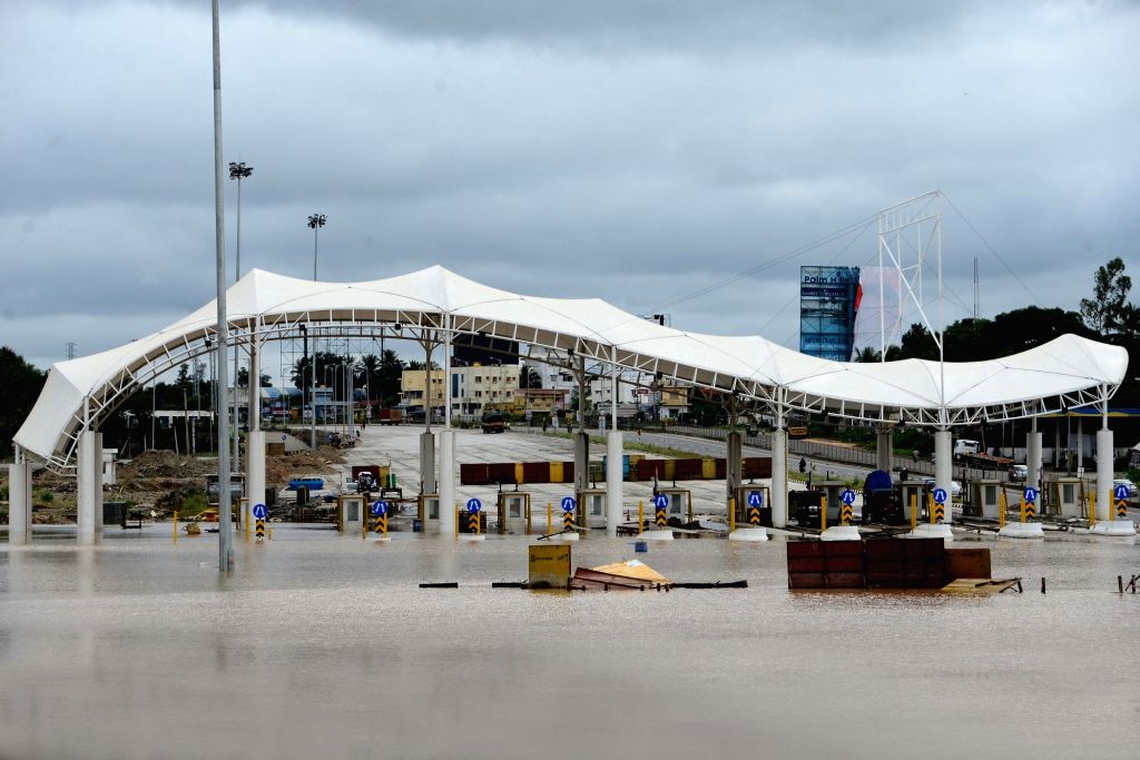 Mysuru : The Mysore Road Highway Toll Gate and offices has been flooded ...