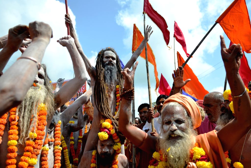 Naga sadhus' procession - Kumbh Mela 2015