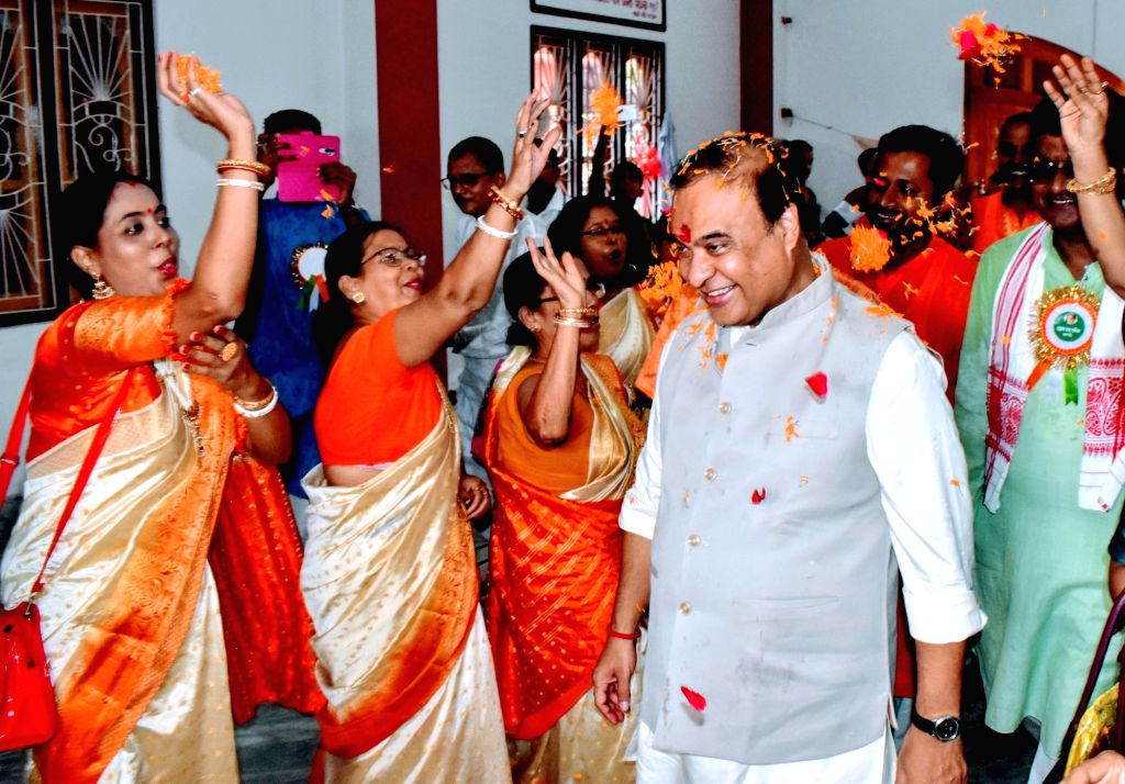 Nagaon : Assam Chief Minister Himanta Biswa Sarma visited a Durga Puja ...