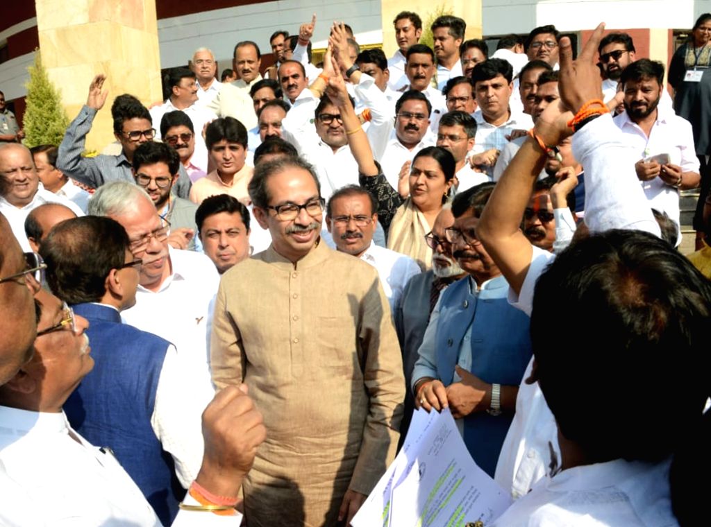 Nagpur : Shiv Sena (UBT) chief Uddhav Thackeray during a protest at ...