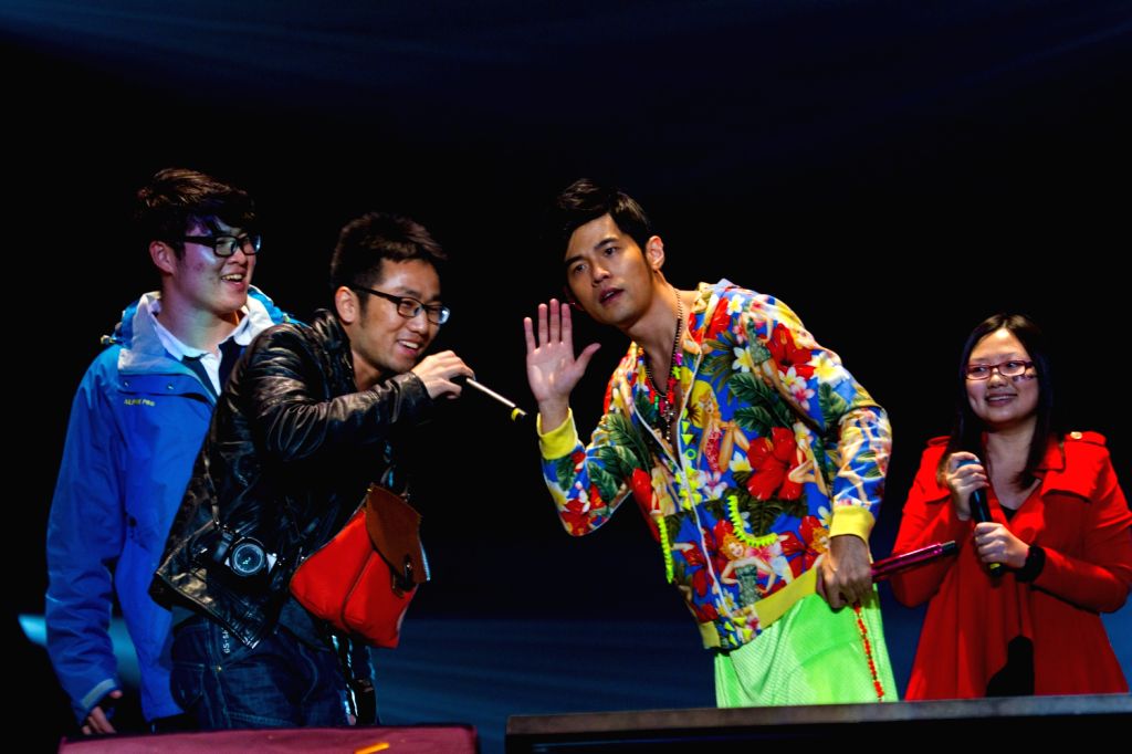 Jay Chou performs during concert in Nanjing
