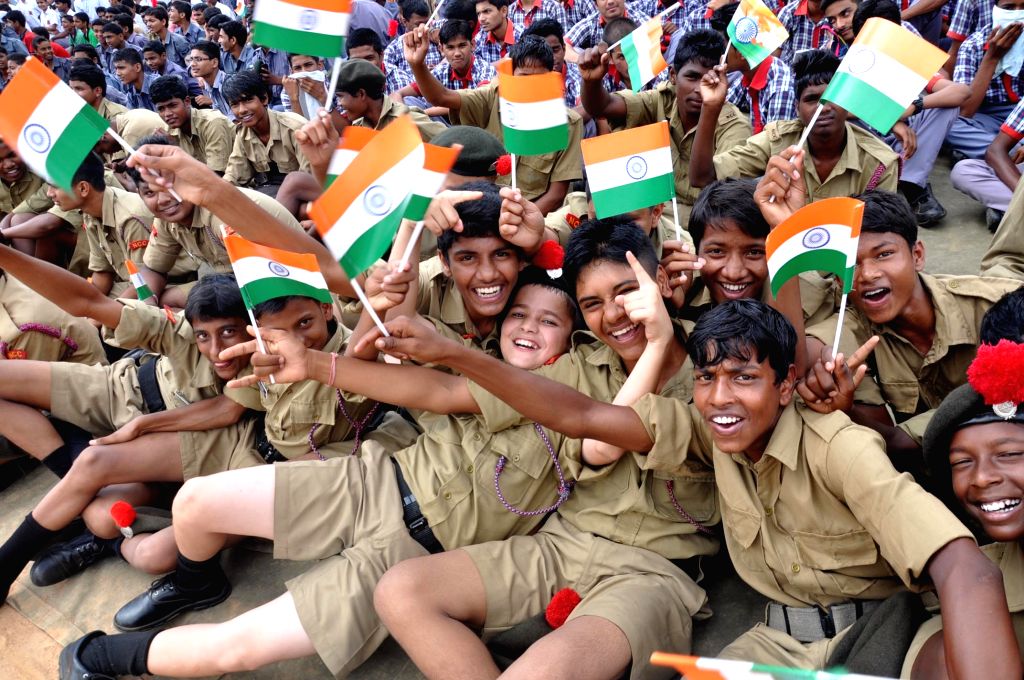 NCC cadets during Independence Day rehearsals