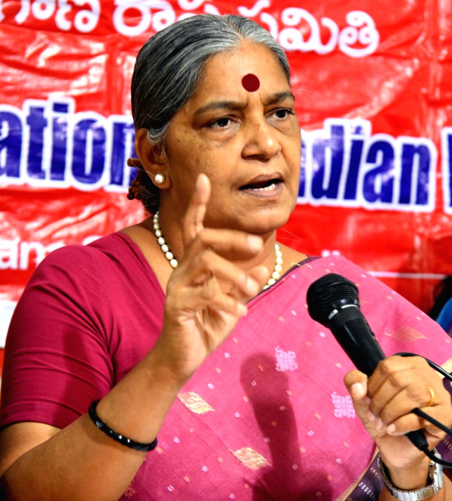 Annie Raja talks to the media