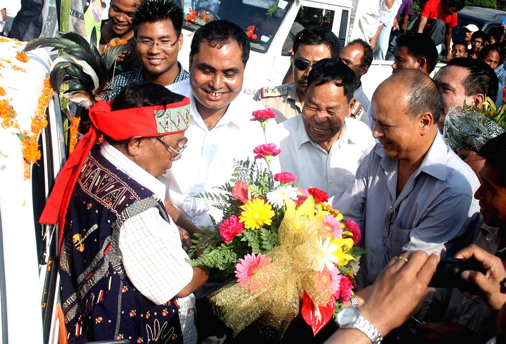 PA Sangma celebrates his win