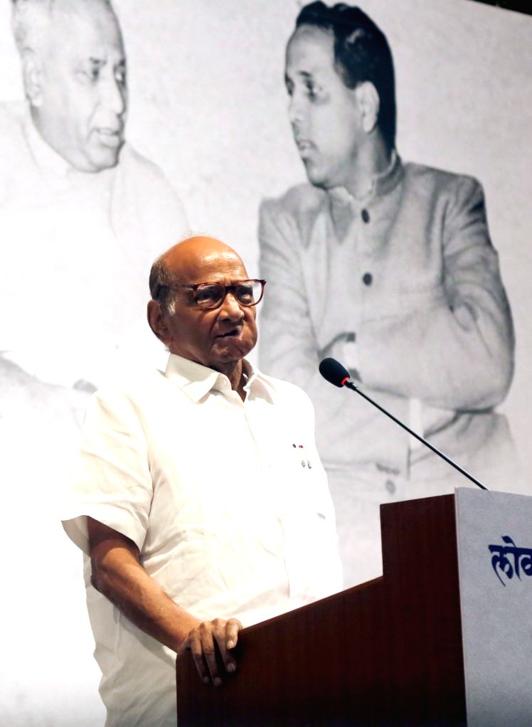 Nationalist Congress Party (NCP) chief Sharad Pawar with party leaders ...