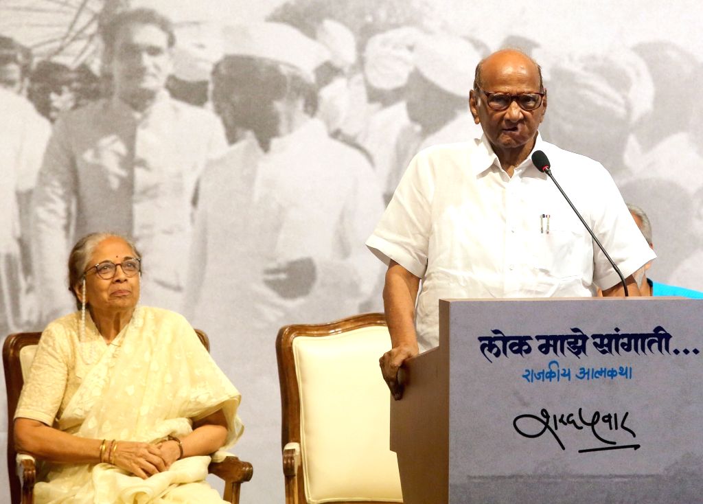 Nationalist Congress Party (NCP) chief Sharad Pawar with his wife ...