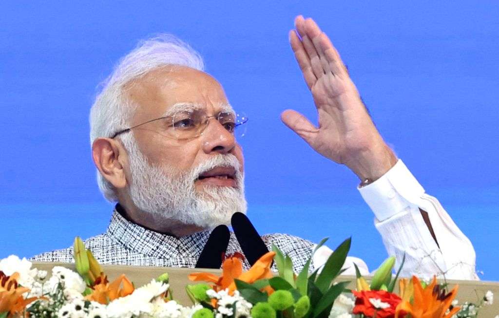 Navi Mumbai: Prime Minister Narendra Modi addresses during the ...