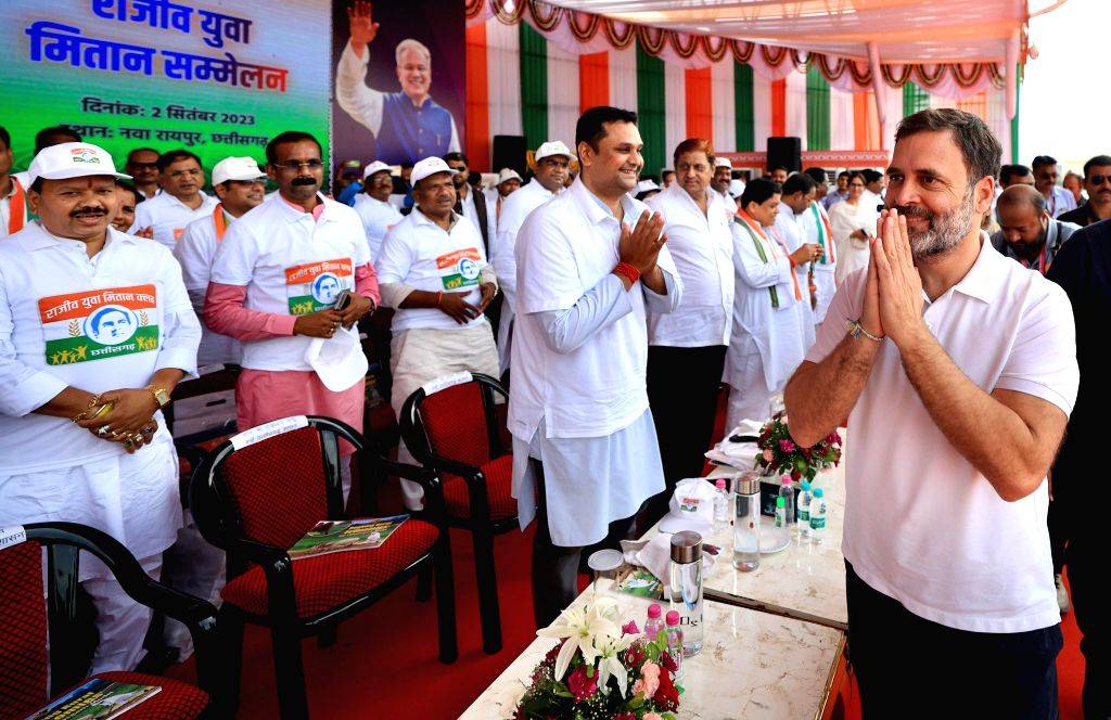 Naya Raipur : Congress leader Rahul Gandhi attends the 'Rajiv Yuva ...