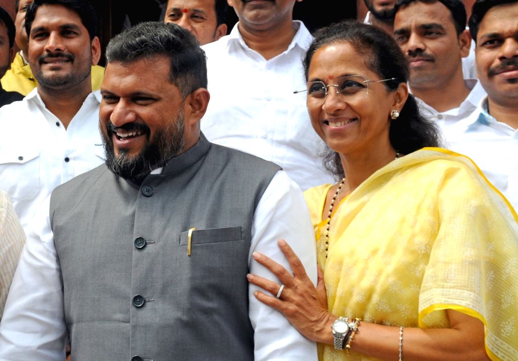 NCP MP Supriya Sule with party MP from Lakshadweep, Mohammed Faizal at ...