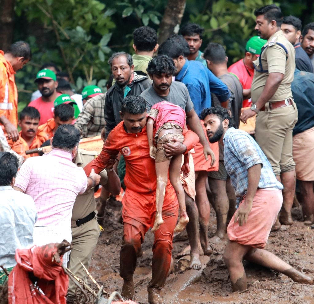 NDRF personnel during a rescue operation after a landslide