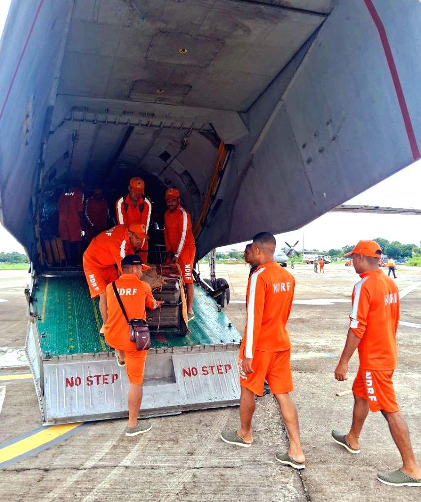 NDRF team along with relief materials and disaster management equipment ...