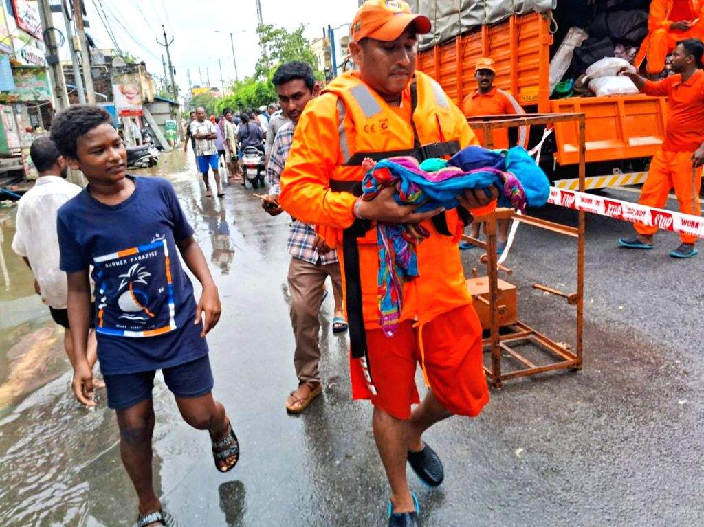 NDRF team carries out rescue and relief operations in flood-hit areas
