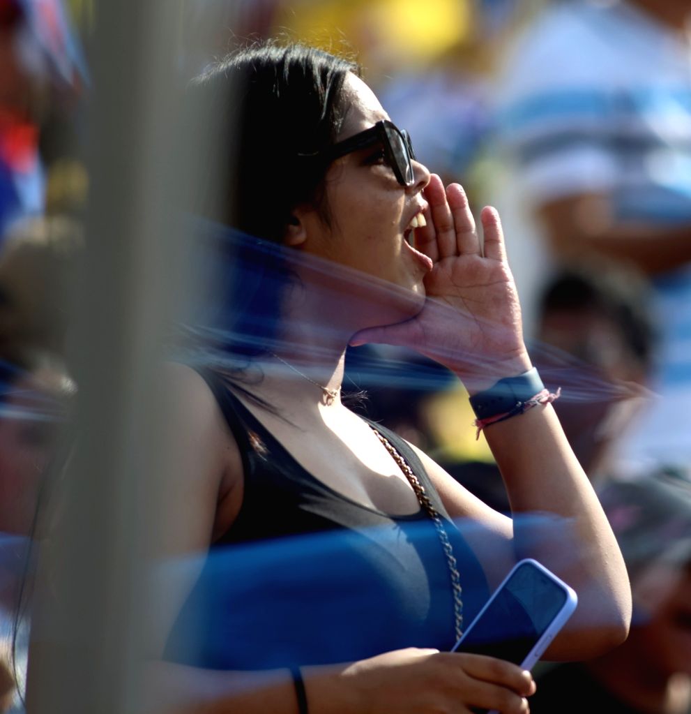 : New Delhi : A Fan cheers during the IPL 2023 match between DC and CSK