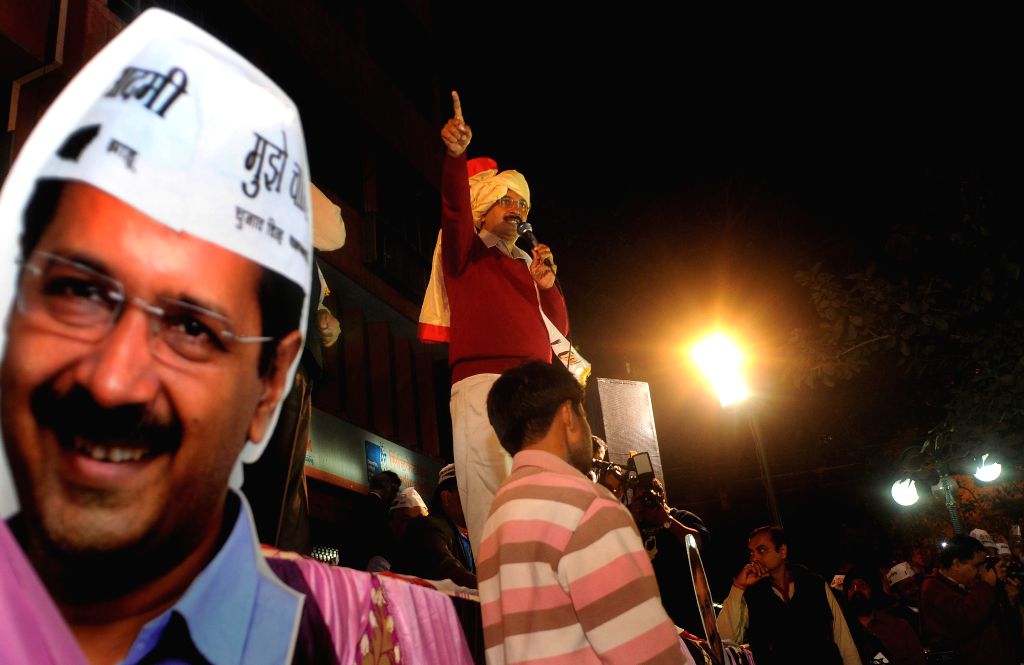 Arvind Kejriwal during an election rally