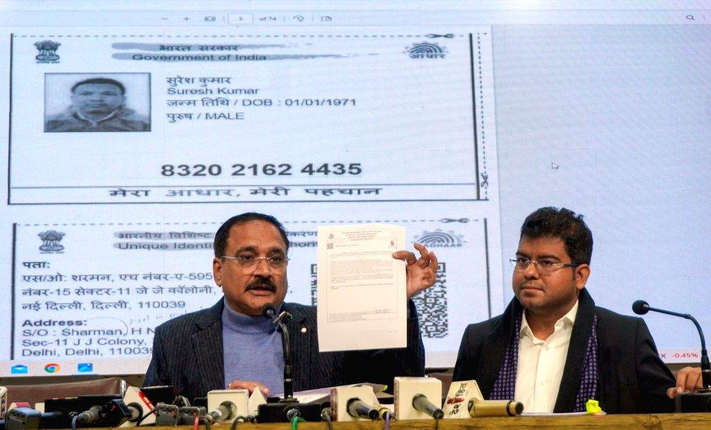 BJP Delhi President Virender Sachdeva addresses a press conference