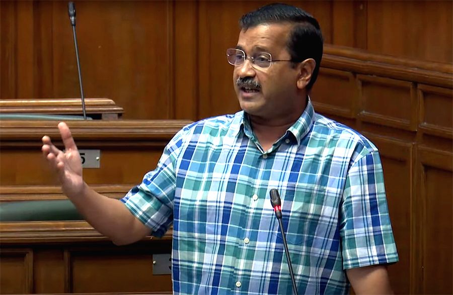 New Delhi : CM Arvind Kejriwal speaks during the state assembly session