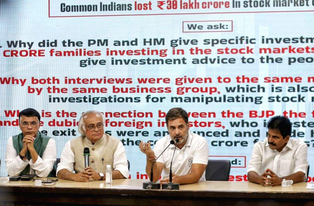 New Delhi : Congress leader Rahul Gandhi addresses a press conference