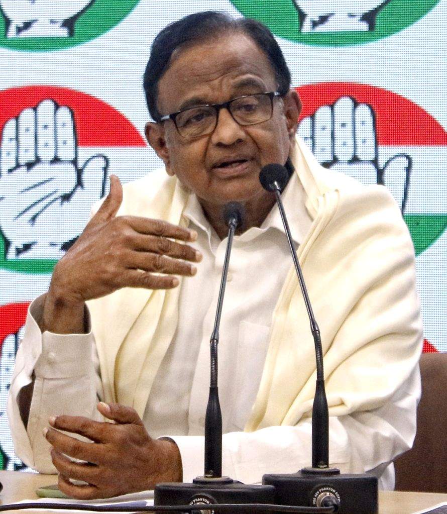 New Delhi : Congress MP P. Chidambaram and Gaurav Gogoi during a press ...
