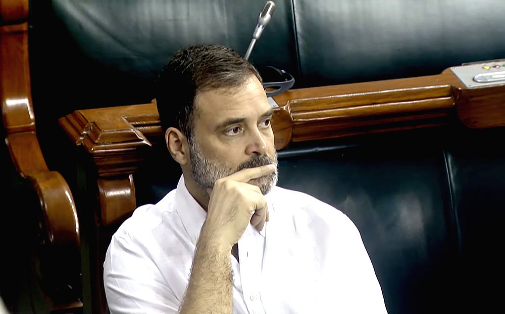 New Delhi : Congress MP Rahul Gandhi in Lok Sabha
