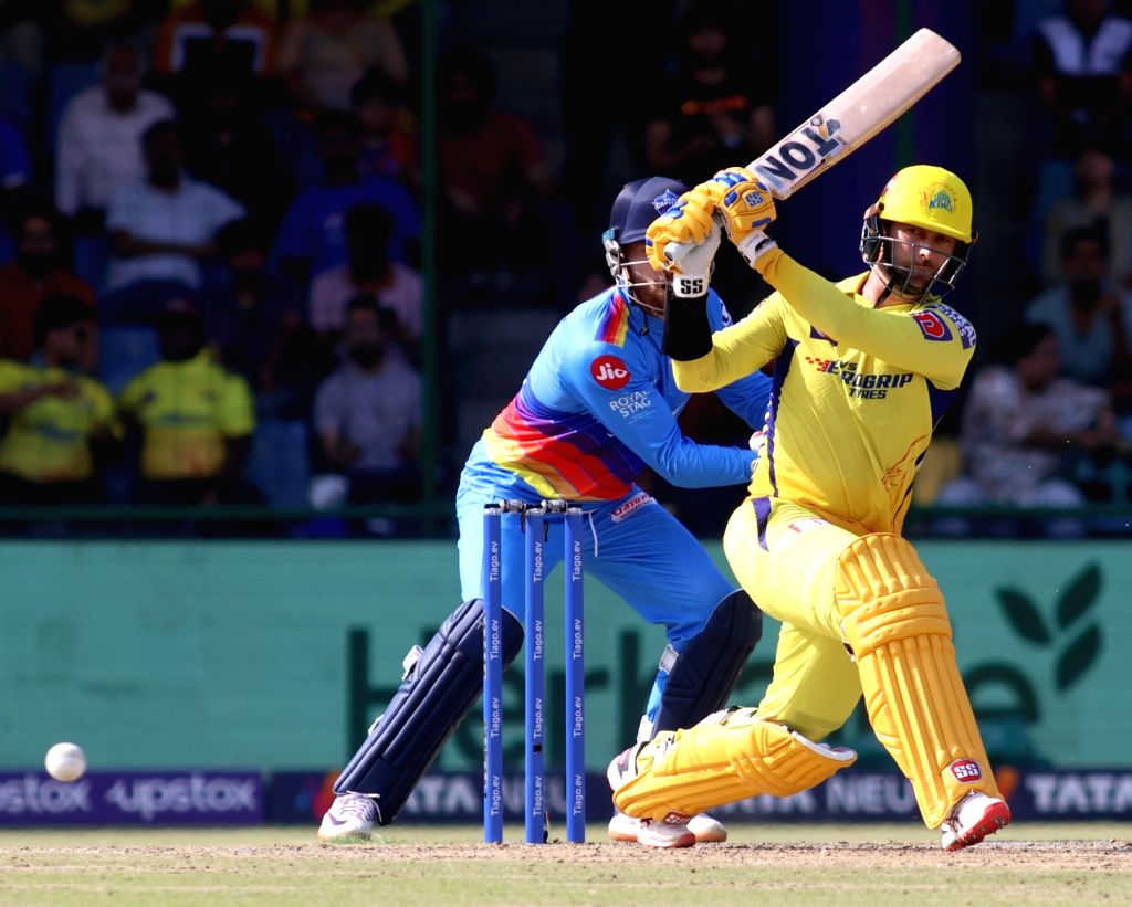 : New Delhi : CSK's batsman Devon Conway plays a shot during the IPL ...