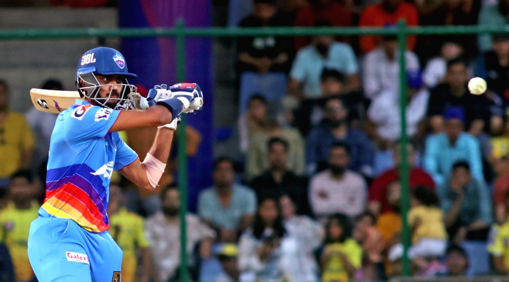 : New Delhi : DC's Axar Patel plays a shot during the IPL 2023 match