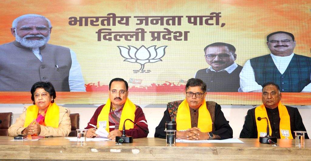 New Delhi : Delhi BJP President Virendra Sachdeva along with other ...