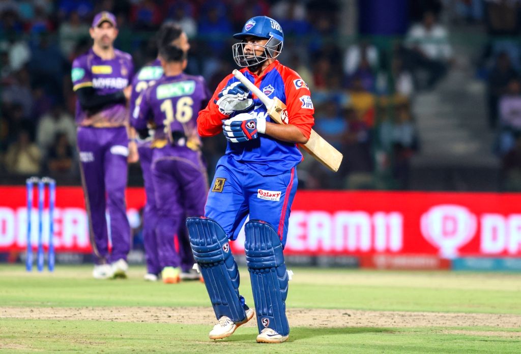 New Delhi : Delhi Capitals' Prithvi Shaw walks back after his dismissal