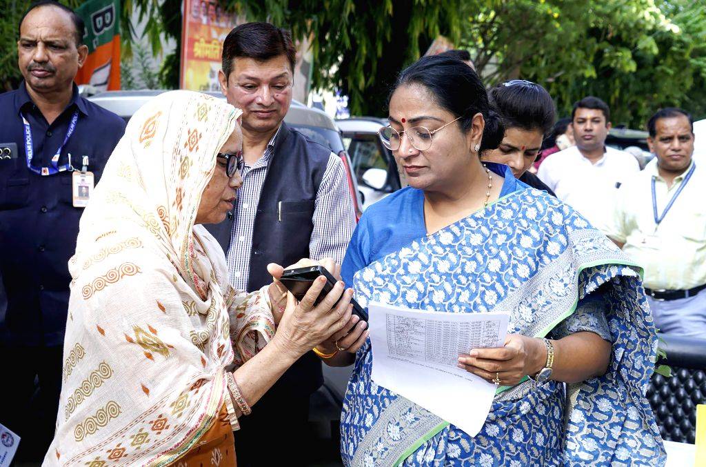 Delhi Chief Minister Rekha Gupta interacts with people