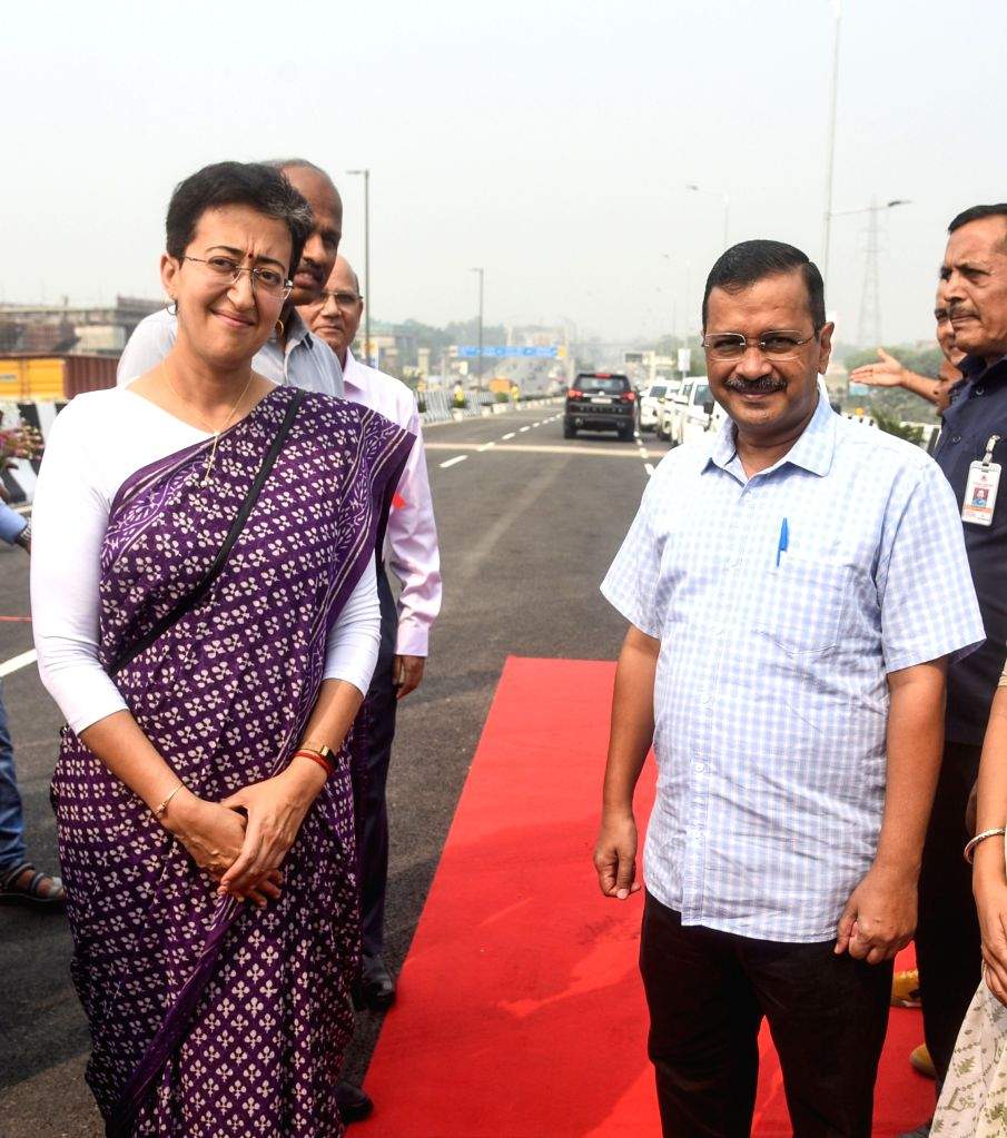 New Delhi : Delhi CM Arvind Kejriwal during the inauguration of a three ...