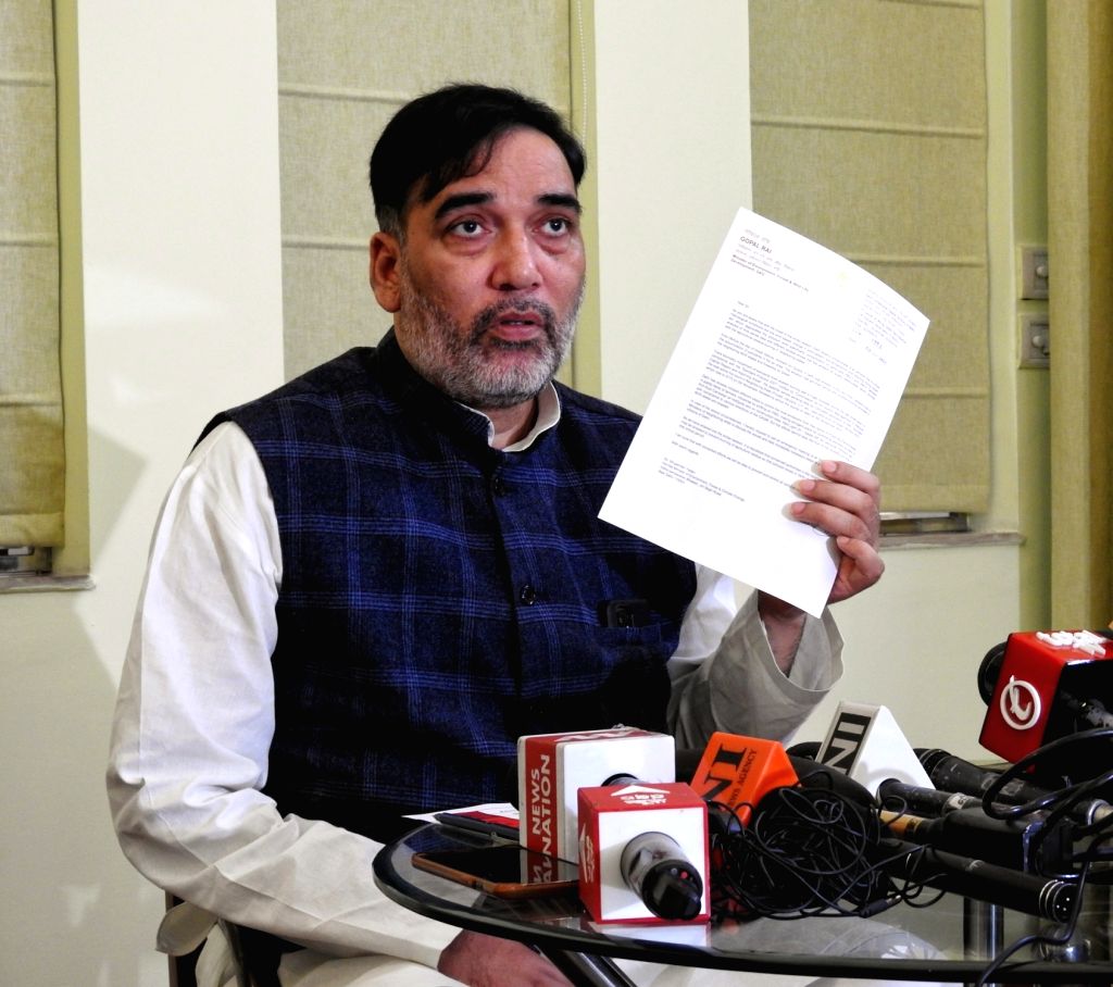 : New Delhi : Environment Minister Gopal Rai addresses important press ...