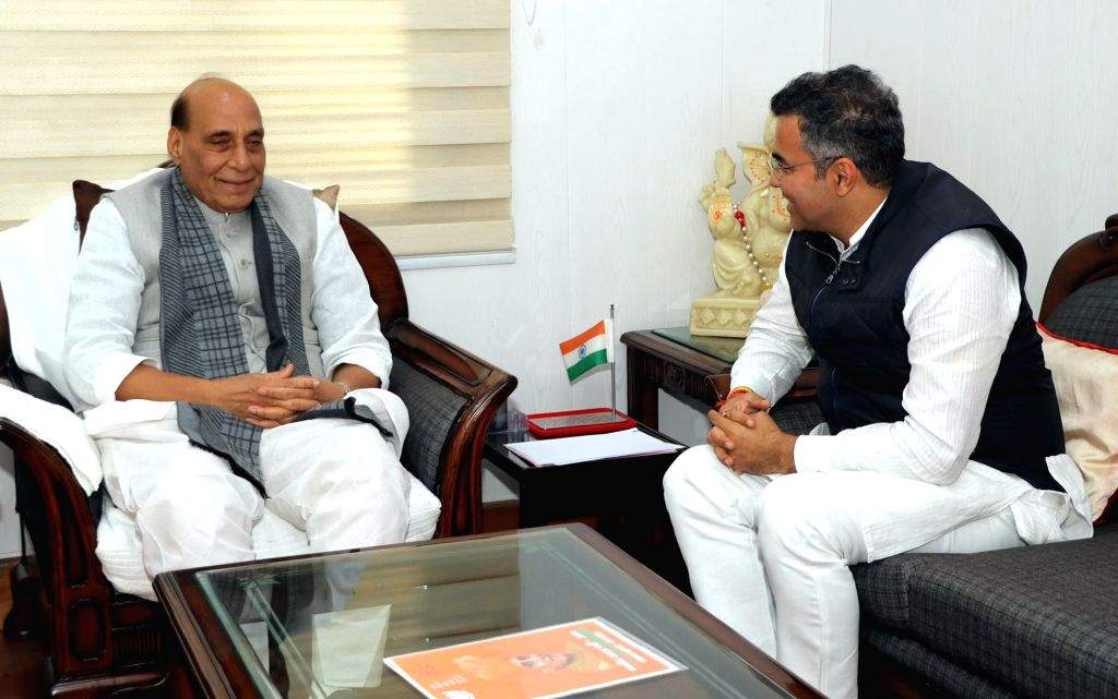 Delhi Minister Parvesh Verma meets Defence Minister Rajnath Singh