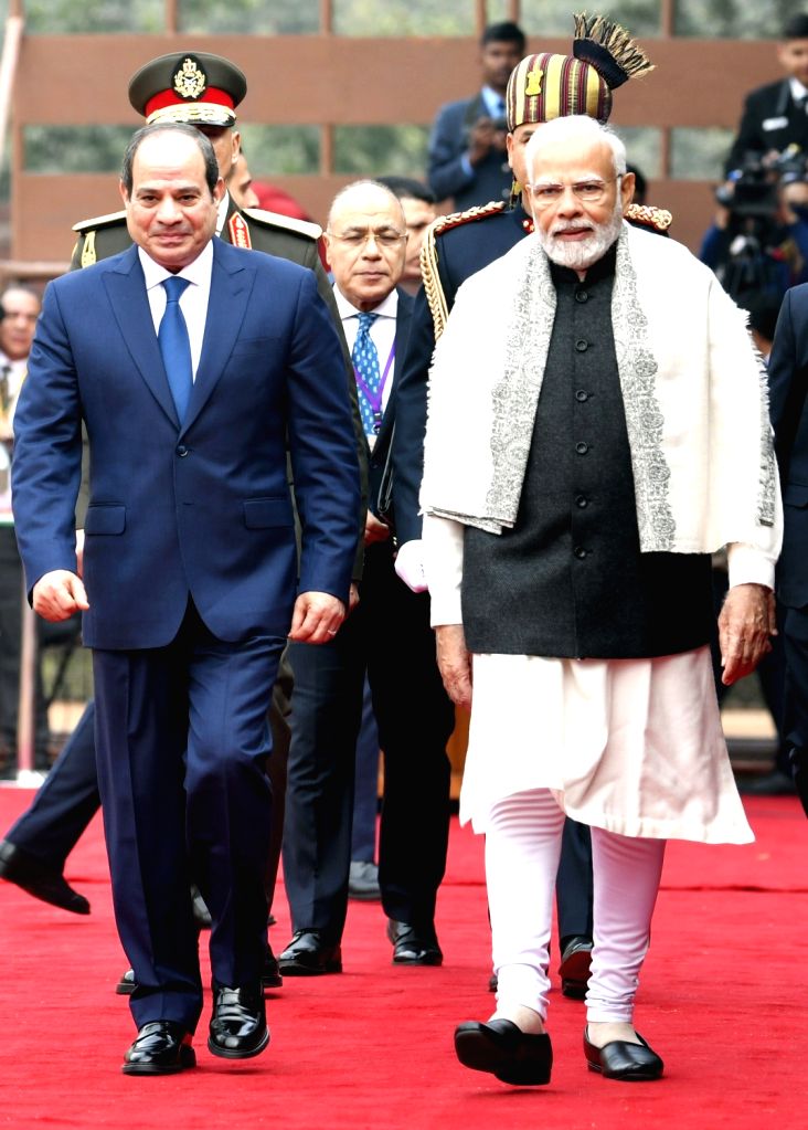 New Delhi : Egyptian President Abdel Fattah El-Sisi with PM Modi at the ...