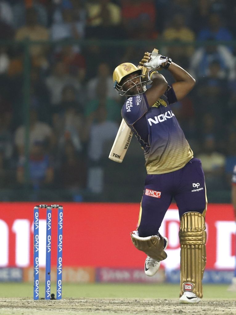 Russell fireworks power KKR to 185/8 against DC