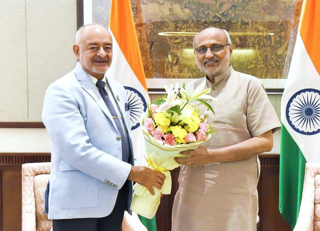 LG D. K. Joshi meets Vice-President Radhakrishnan