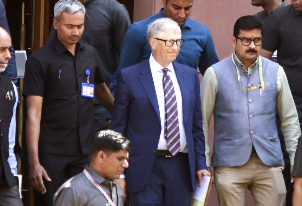 New Delhi : Microsoft founder Bill Gates at Parliament House