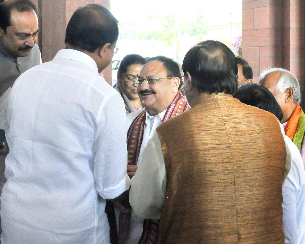 New Delhi : MPs arrives At Parliament House during the special session ...