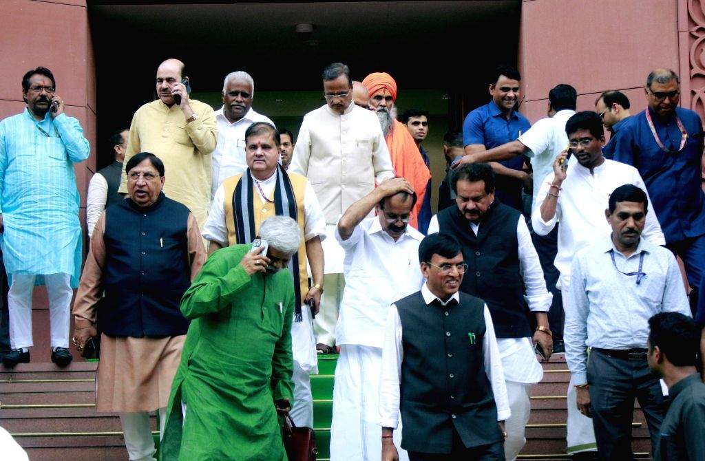 New Delhi : MPs at Parliament House