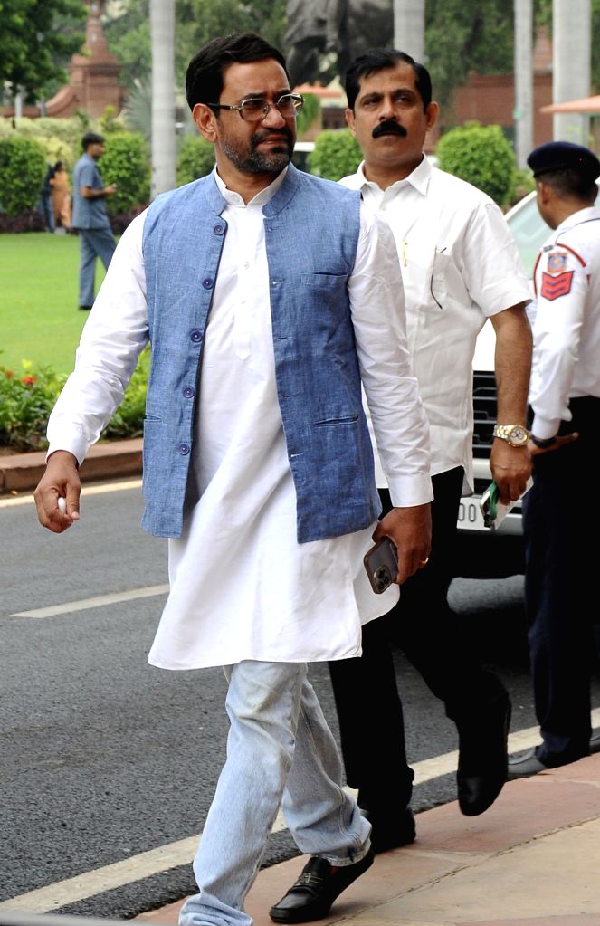 New Delhi : MPs at Parliament House during the Monsoon Session